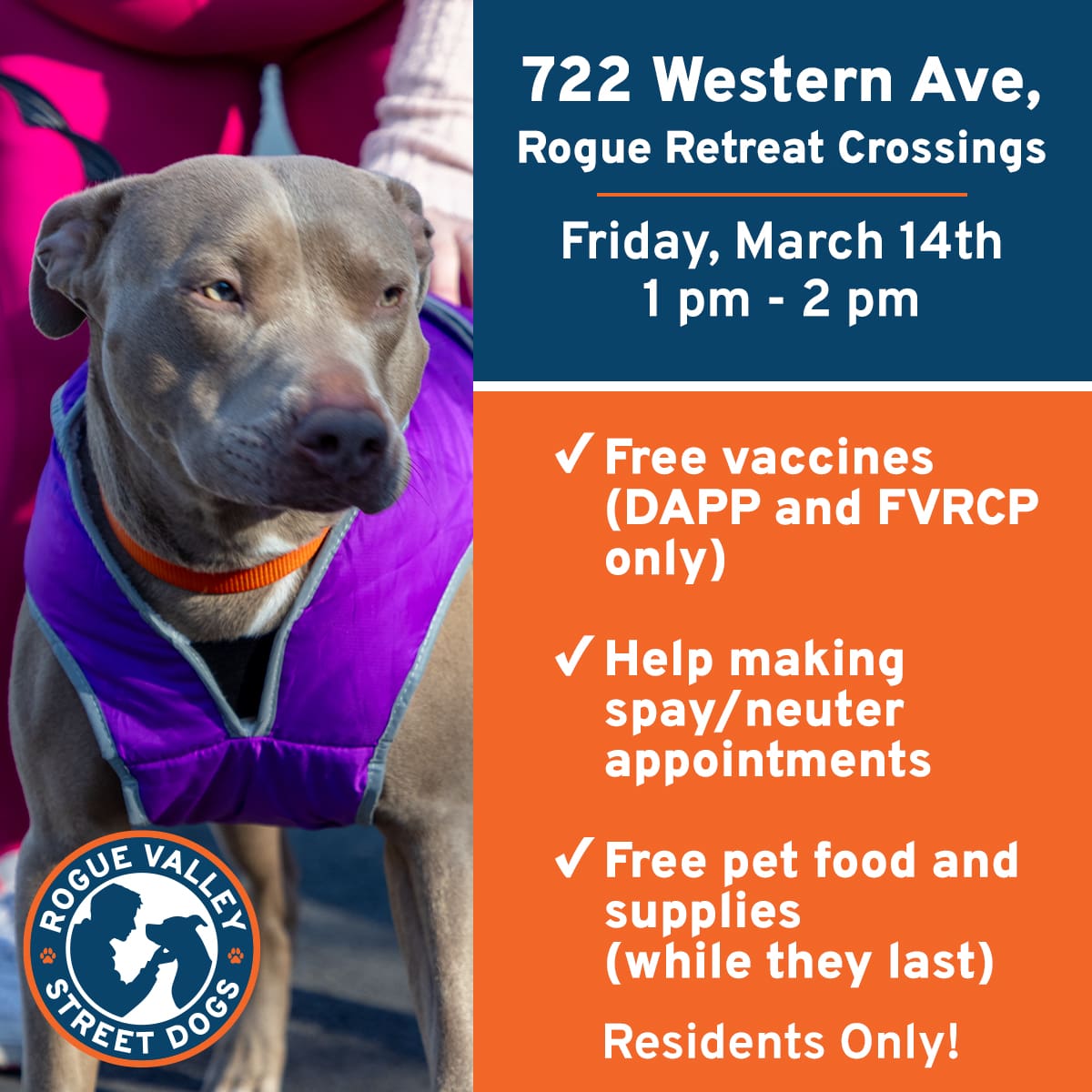 Rogue Valley Street Dogs Outreach (Residents Only) on 3/14/2025 - Rogue ...